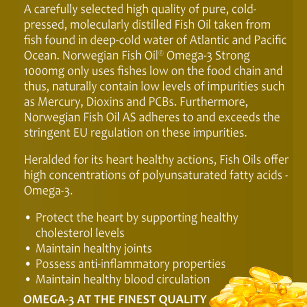 Norwegian Fish Oil Omega-3 Strong (180 Softgels) - PomeFresh Organic ...