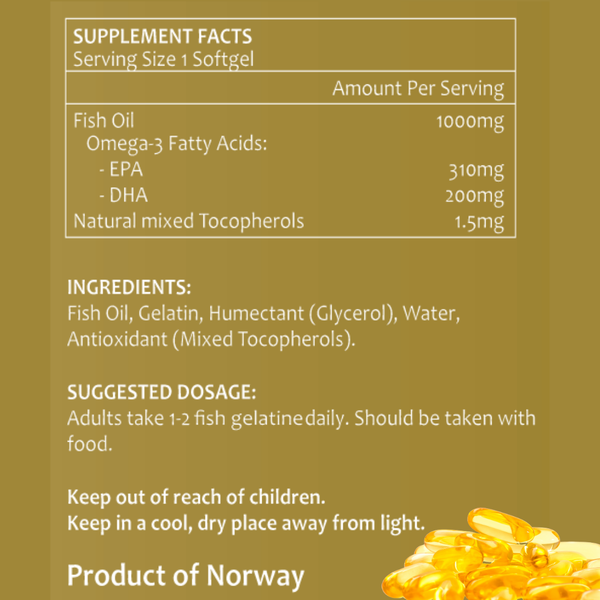 Norwegian Fish Oil Omega-3 Strong (30 Softgels) - PomeFresh Organic Pte Ltd